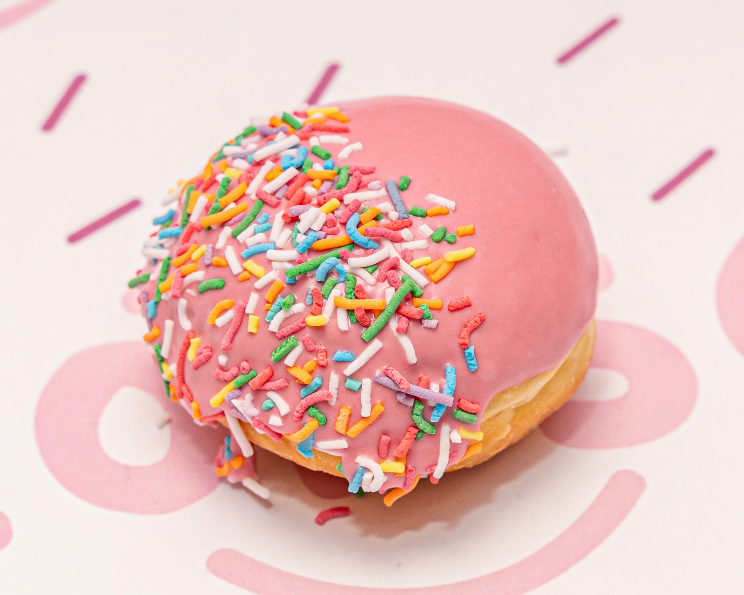 Strawberry Sprinkle mini | Alonso's Donuts